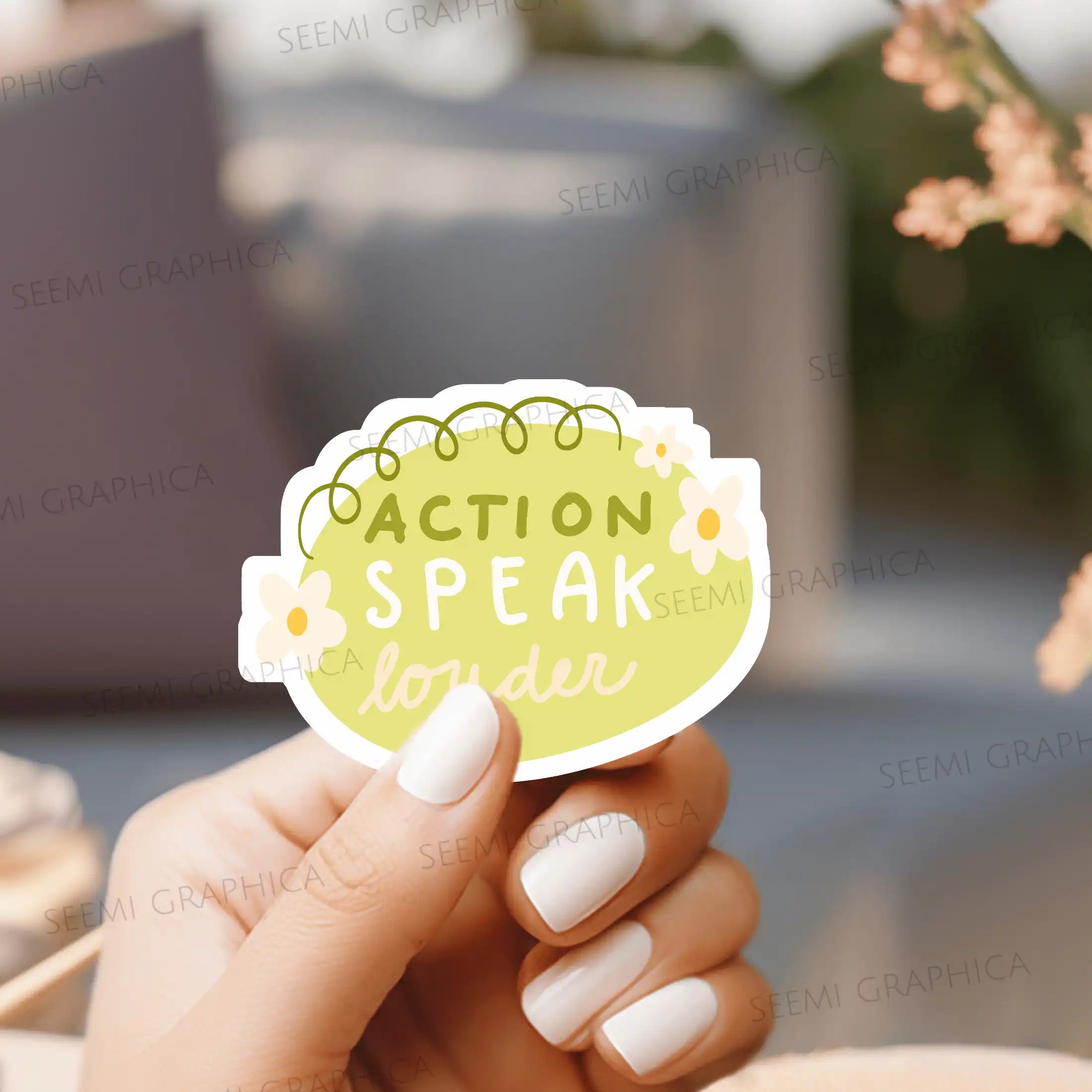 Action Speak Louder - Sticker – SeemiGraphica